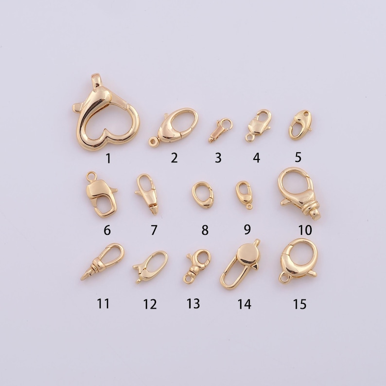18K Gold Filled Lobster Clasp,heart Clasp for DIY Jewelry Making Supply ...