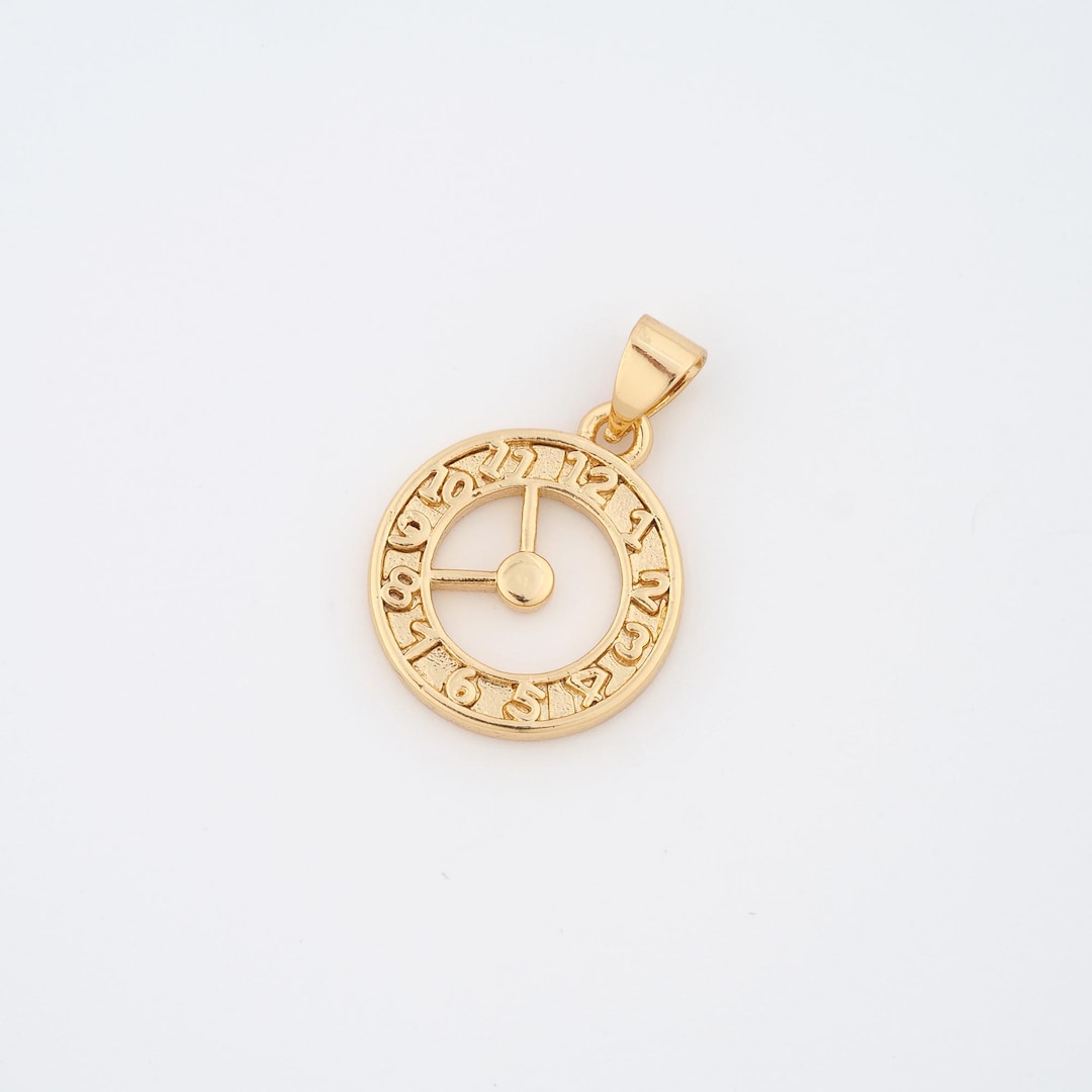 18K Gold Filled Clock Charms,digital Pendant for DIY Jewelry Making ...