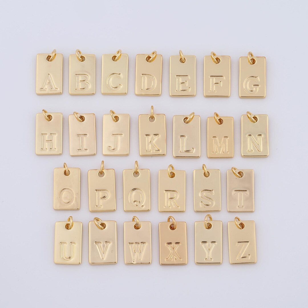 18K Gold Filled 26 Letter Charms,initial Pendant for DIY Jewelry Making ...