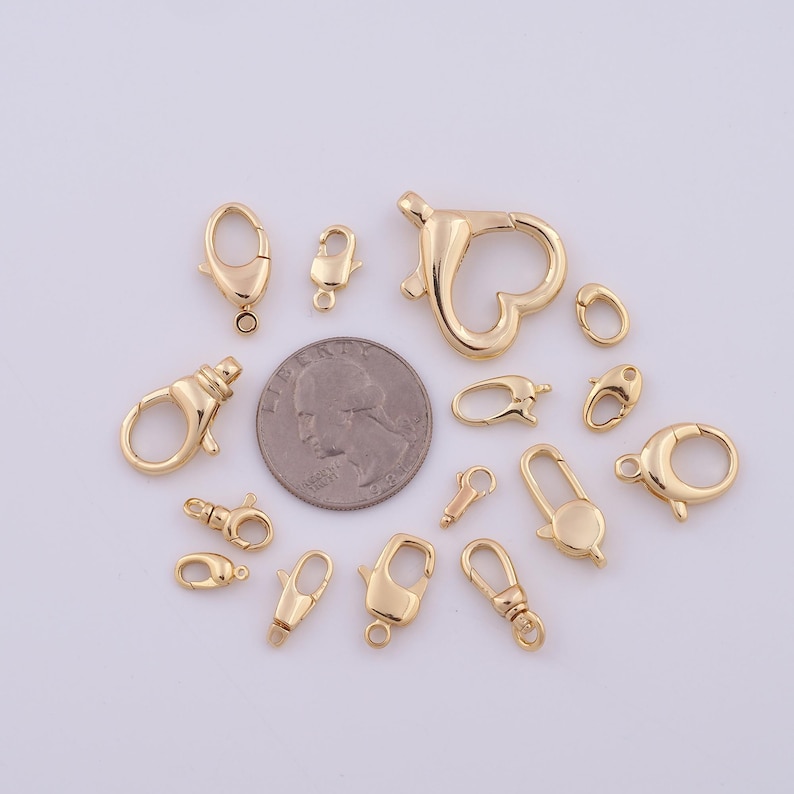 18K Gold Filled Lobster Clasp,heart Clasp for DIY Jewelry Making Supply ...