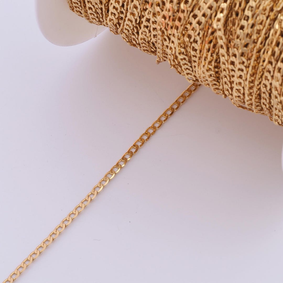 3.28 FT 18K Gold Filled Curb Chains,semi-finished Chains for DIY ...