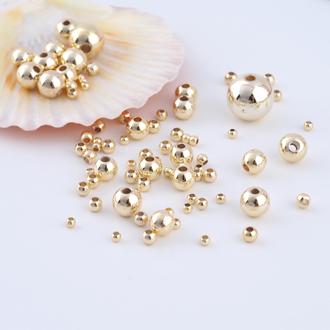 14K Gold Filled Round Beads,ball Beads for DIY Jewelry Making Supply - Etsy