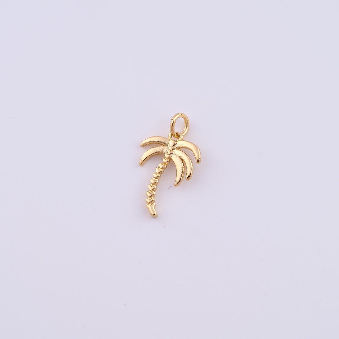 5 Pcs 18K Gold Filled Coconut Tree Charms,coconut Tree Pendant for DIY ...