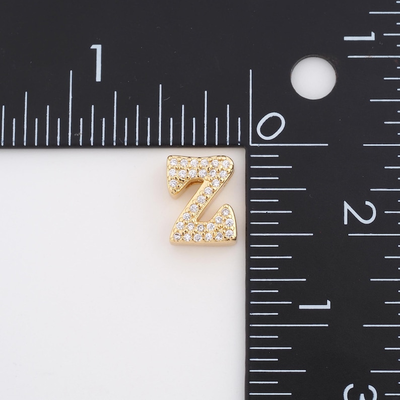18K Gold Filled Initial Charms,micropavé CZ Letter Pendant for DIY ...