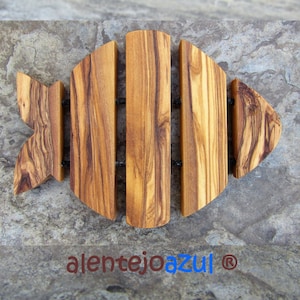 Trivet Olive Wood Fish Wooden Coaster Flounder Maritime Alentejoazul ...
