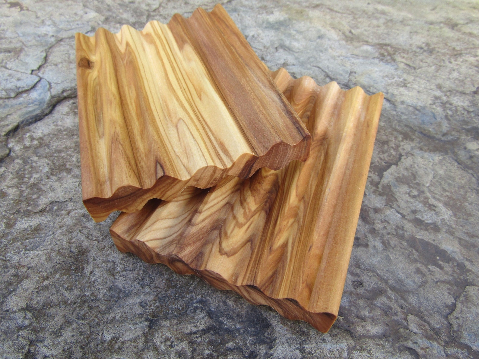 Soap Dish Olive Wood Grooved Rectangular Soap Tray Wooden | Etsy