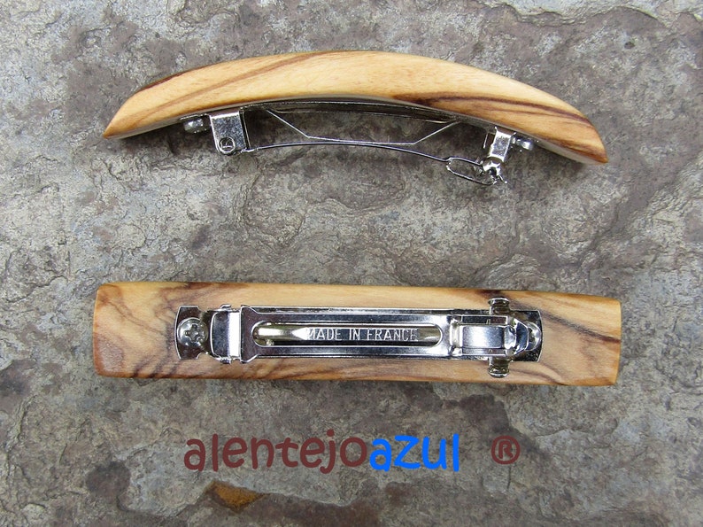 Set 2 Mini Barrettes Olive Wood Rectangular Hairpin Hair Clip - Etsy