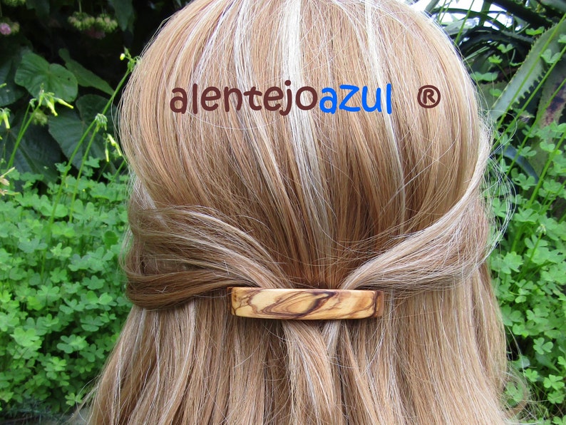 Set 2 Mini Barrettes Olive Wood Rectangular Hairpin Hair Clip - Etsy