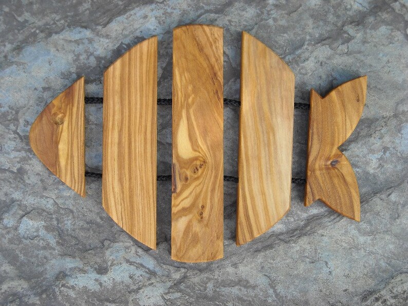 Trivet Olive Wood Fish Wooden Coaster Flounder Maritime Alentejoazul ...