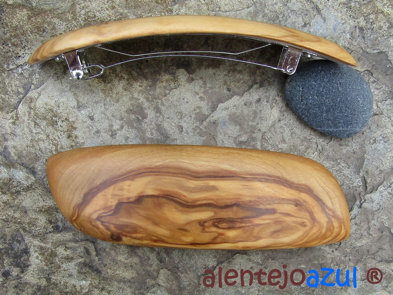Barrette Olive Wood Large Hair Clipper Hair Slide Clip Wooden ...