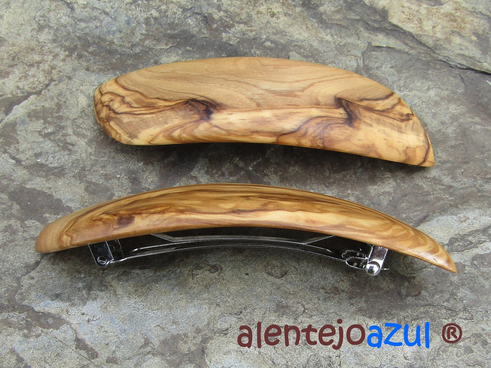 Barrette Olive Wood Large Hair Clipper Hair Slide Clip Wooden ...