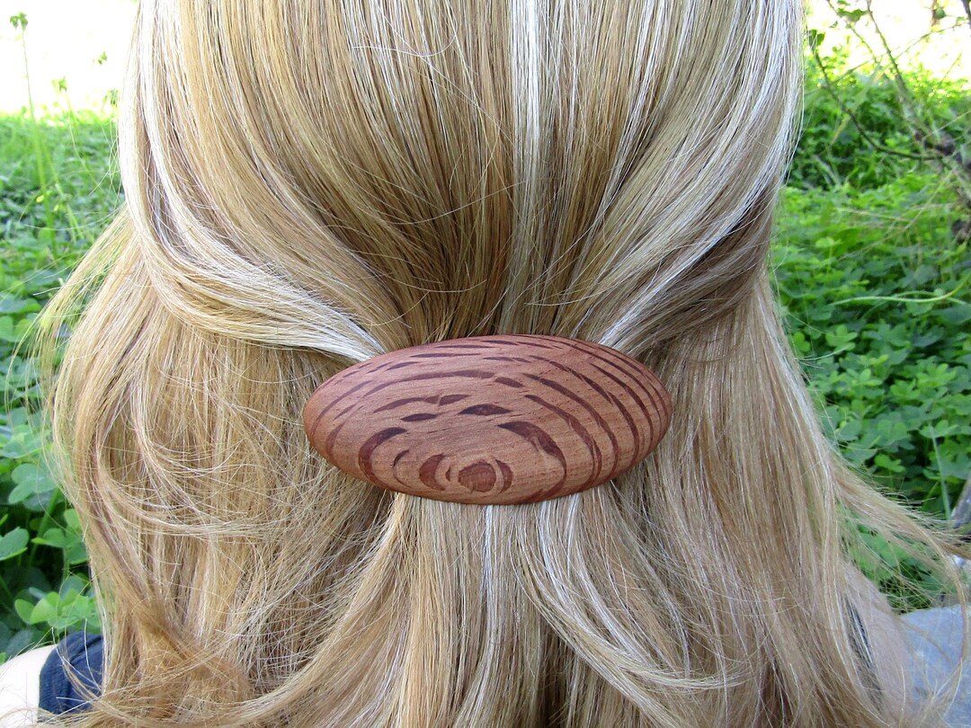 Barrette Holm Oak Wood Hair Clipper Hair Slide Clip Wooden Alentejoazul ...