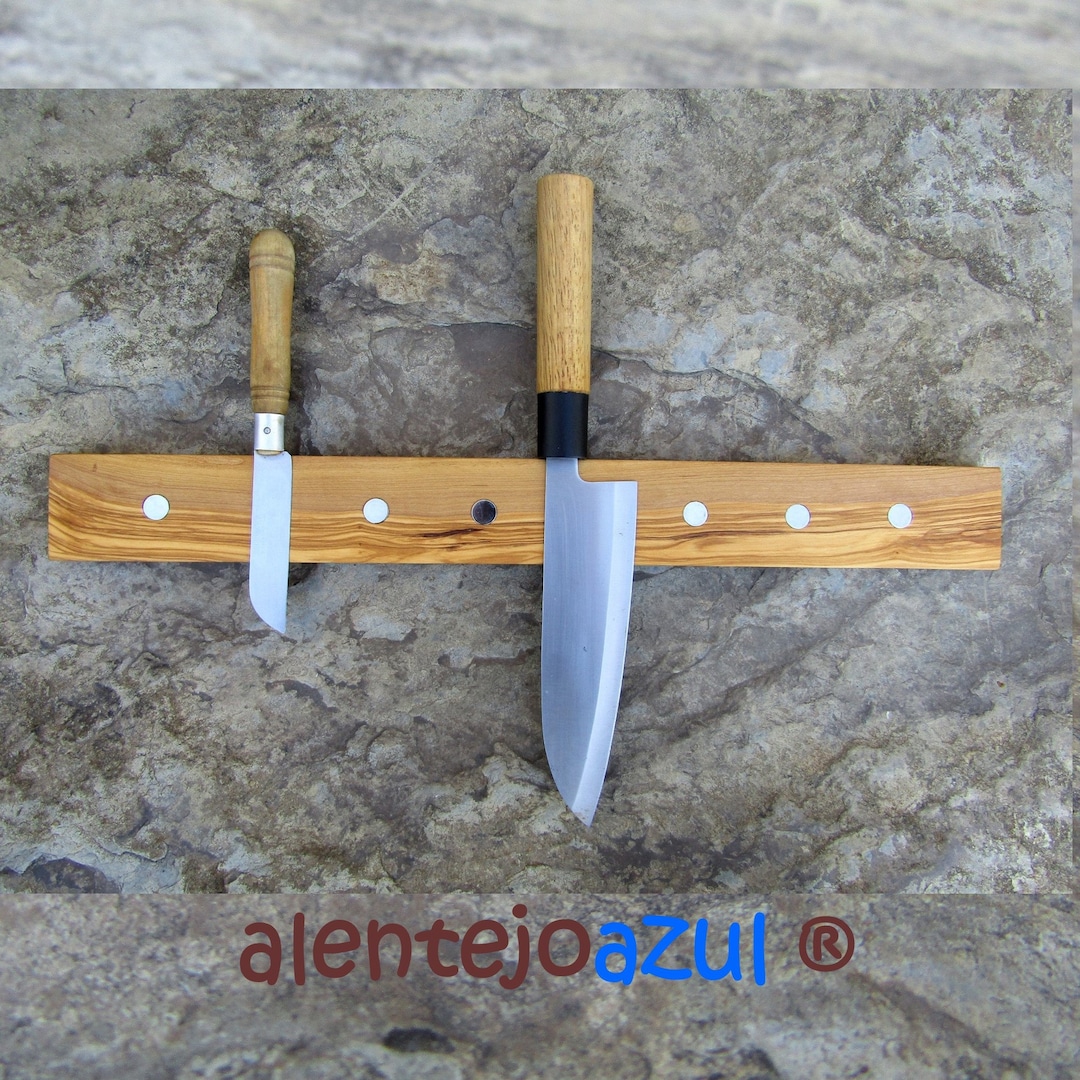 Magnetic Knife Holder Olive Wood Knife Rack , Key Holder , 45 Cm Knife ...