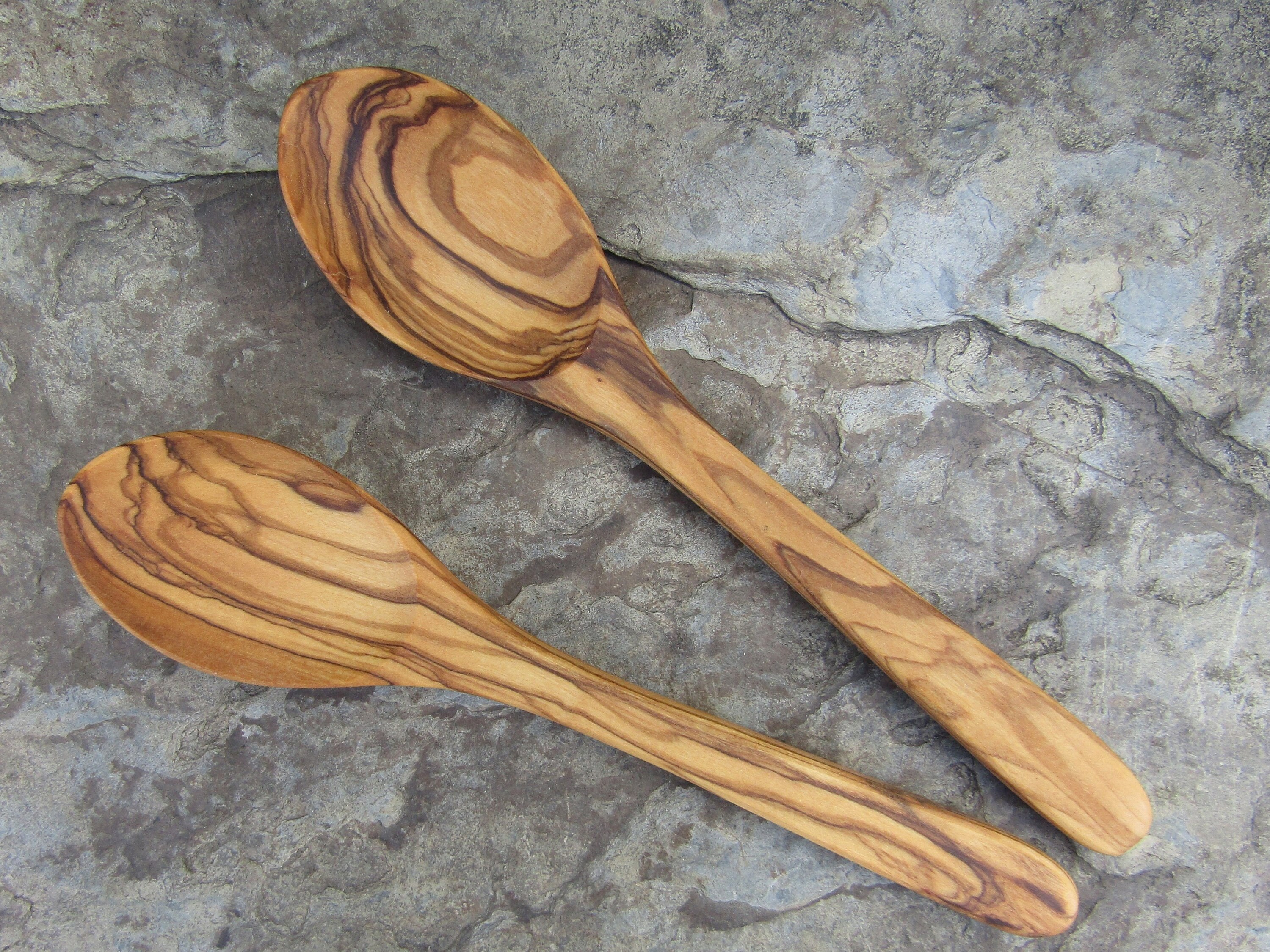 2 Spoons Olive Wood Tablespoon Soup Child Spoon Alentejoazul - Etsy