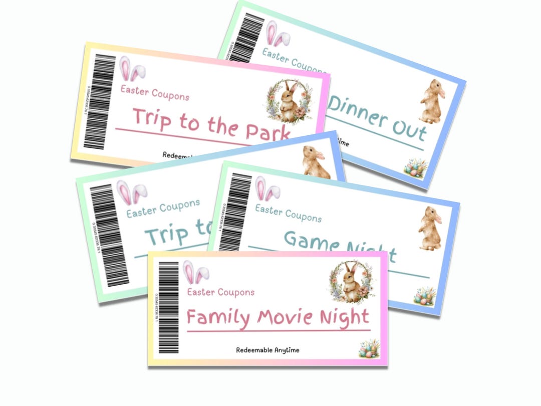 Easter Reward Coupons, Fun and Creative Kids' Activities, Holiday ...