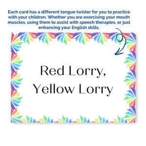 English Tongue Twisters Flash Cards, Fun Speech Practice, Improve ...