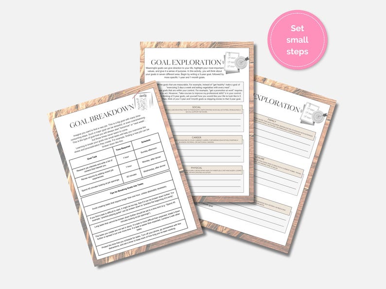 Goal Setting Bundle Printable, Planner Pack, Life Goals Tracker, Weekly ...