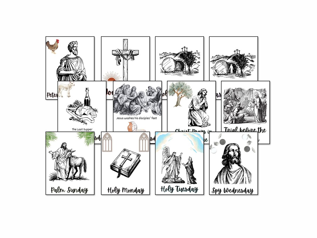 Easter Holy Week Cards, KJV Scripture Cards, Advent Countdown, Holy ...