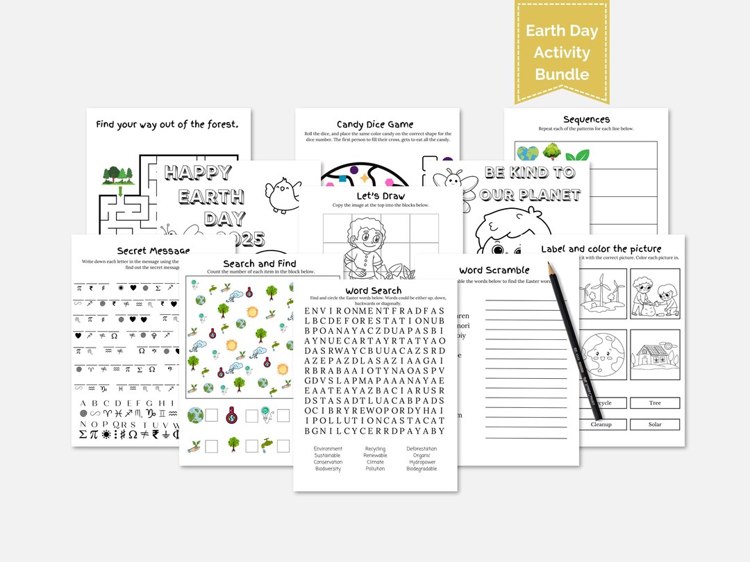 Earth Day Activity Bundle, Cute Earth Coloring Pages, Earth Day ...