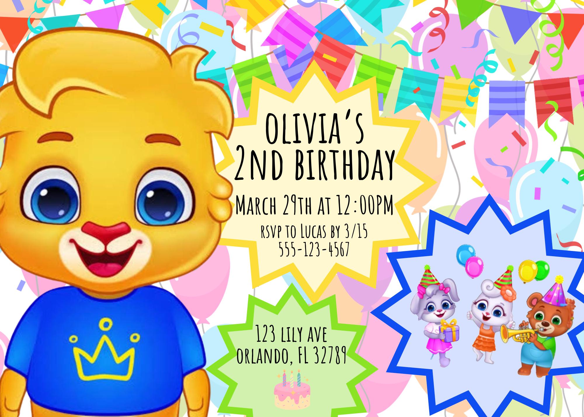 Lucas and Friends Birthday Invitation: Custom Party Invite - Etsy