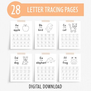 Alphabet Tracing Worksheets | Set of 28 Printable Letter Tracing Pages ...