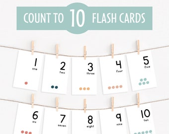 Montessori Preschool Math | Printable Number Flash Cards | Educational ...
