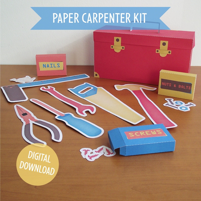 Printable Crafts for Kids | Paper Carpenter Kit | Digital Download ...