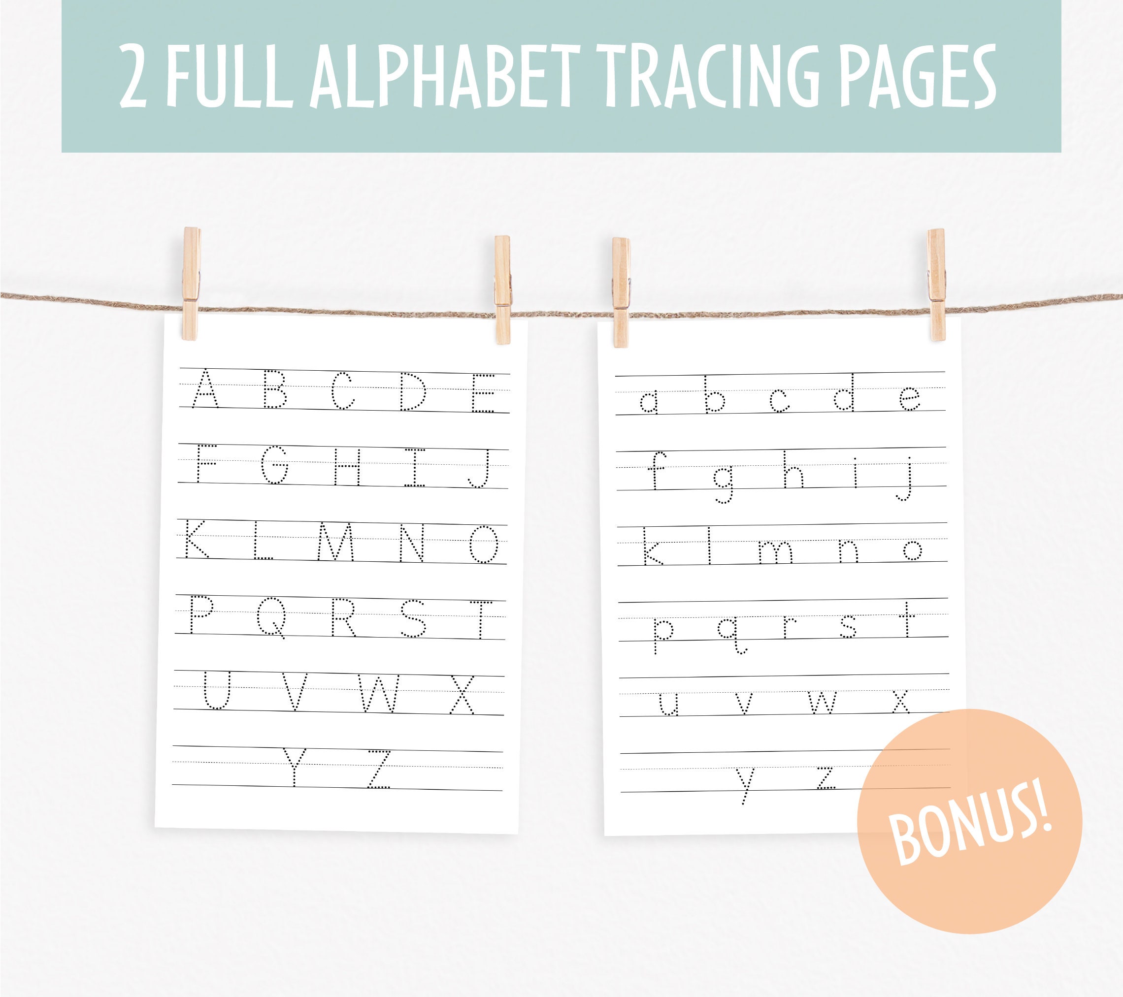 Alphabet Tracing Worksheets Set of 28 Printable Letter Tracing Pages ...