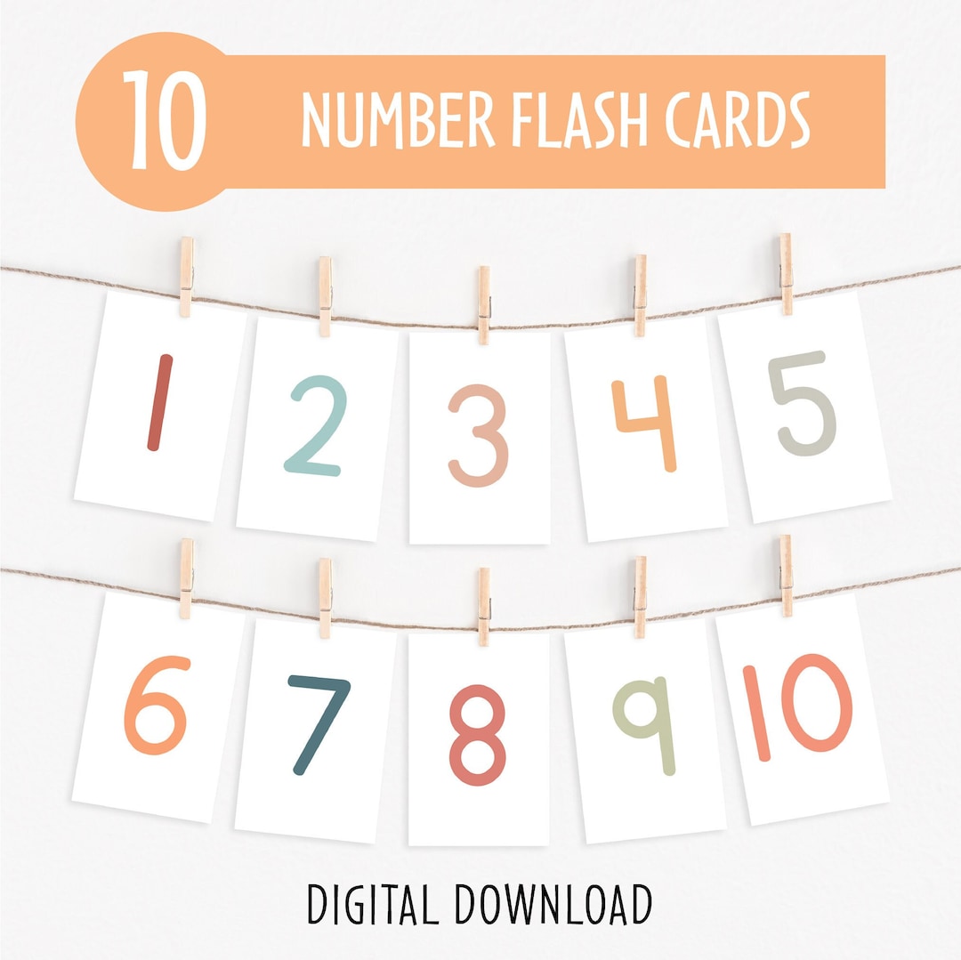 Montessori Preschool Math | Printable Number Flash Cards | Educational ...