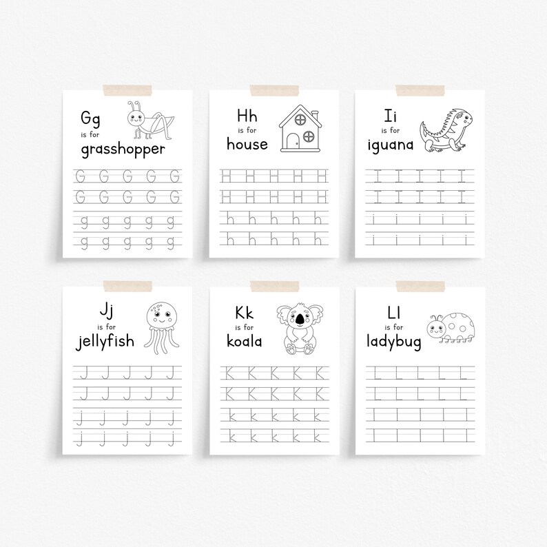 Alphabet Tracing Worksheets Set of 28 Printable Letter Tracing Pages ...