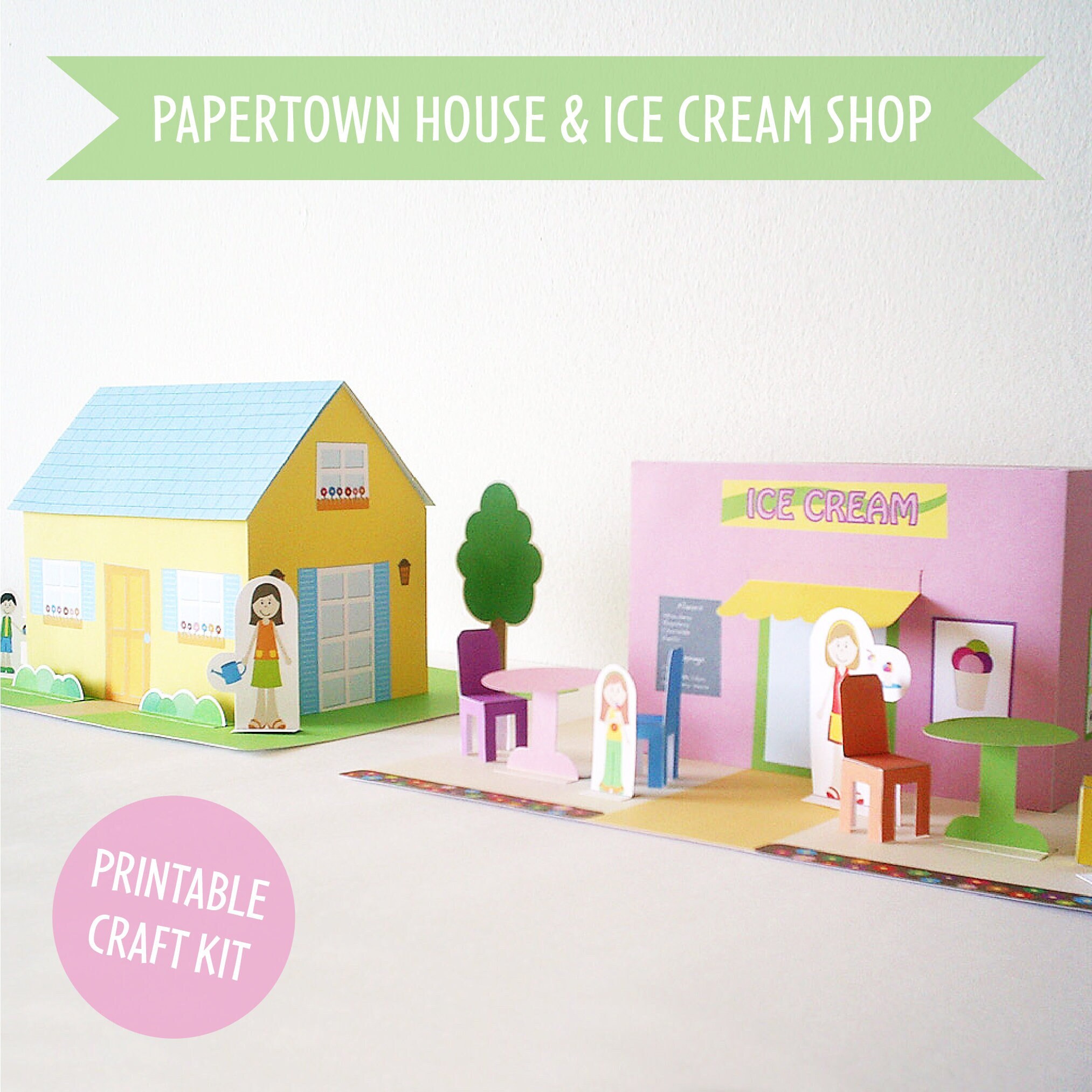 Printable Crafts for Kids | Papertown House and Ice Cream Shop ...