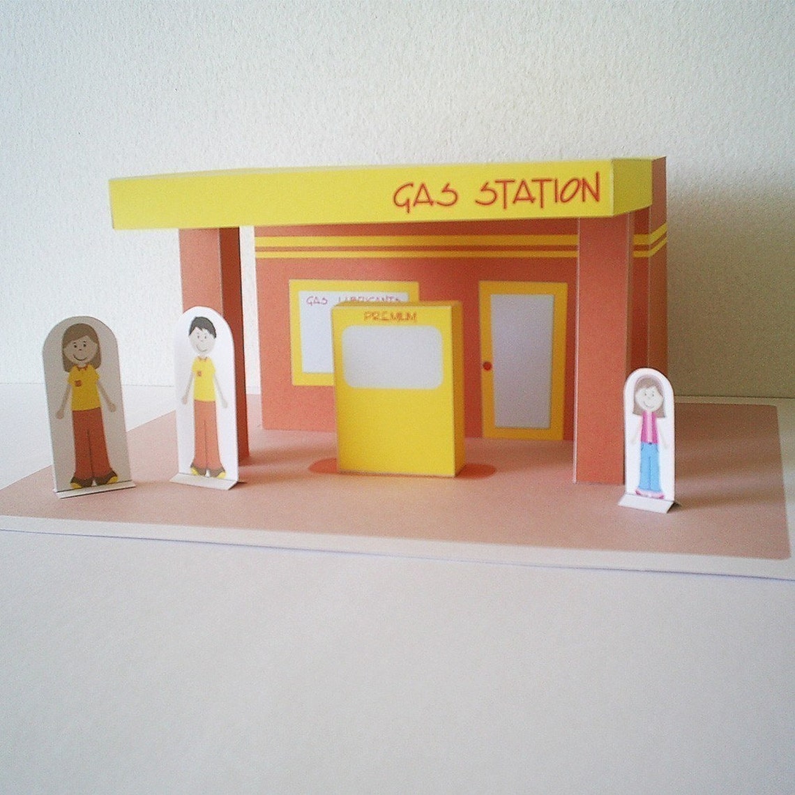 Printable Crafts for Kids | Papertown School and Gas Station | Digital ...