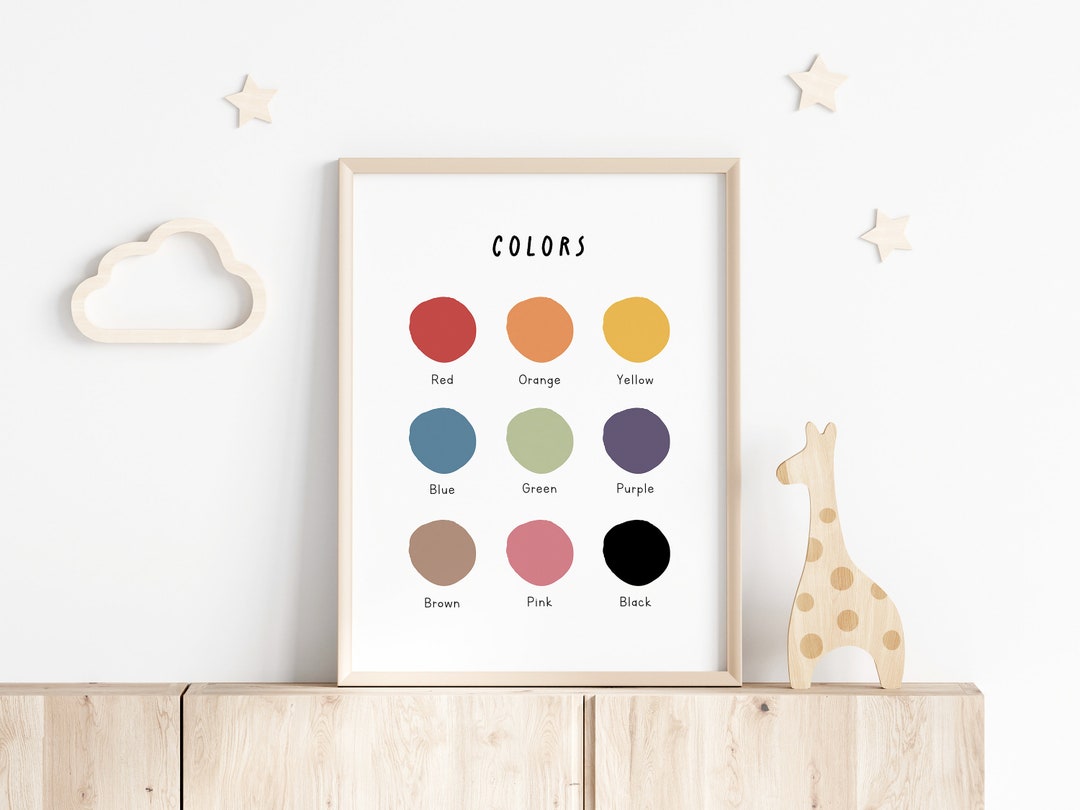 Playroom Wall Art | Printable Colors Poster | Classroom Decor ...