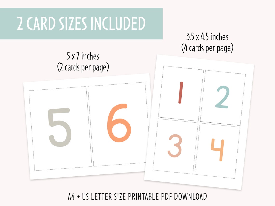 Montessori Preschool Math | Printable Number Flash Cards | Educational ...