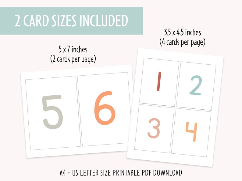 Montessori Preschool Math | Printable Number Flash Cards | Educational ...