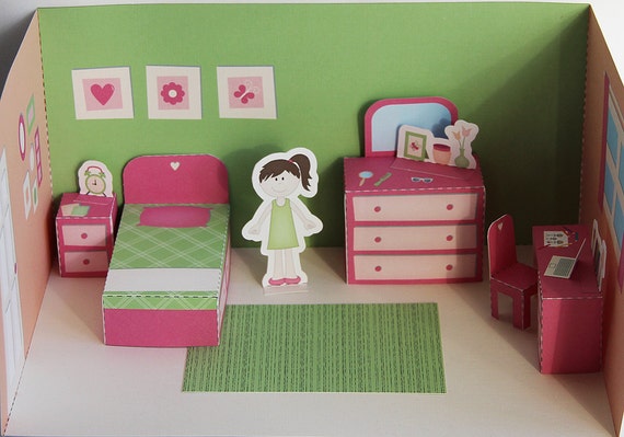 Printable Bedroom PDF Paper Craft Etsy