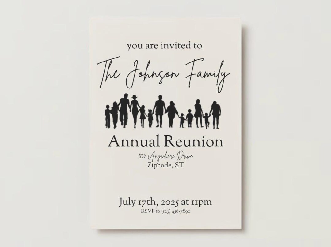 Family Reunion Invitation Template on Canva -- 5 X 7 Inches - Etsy