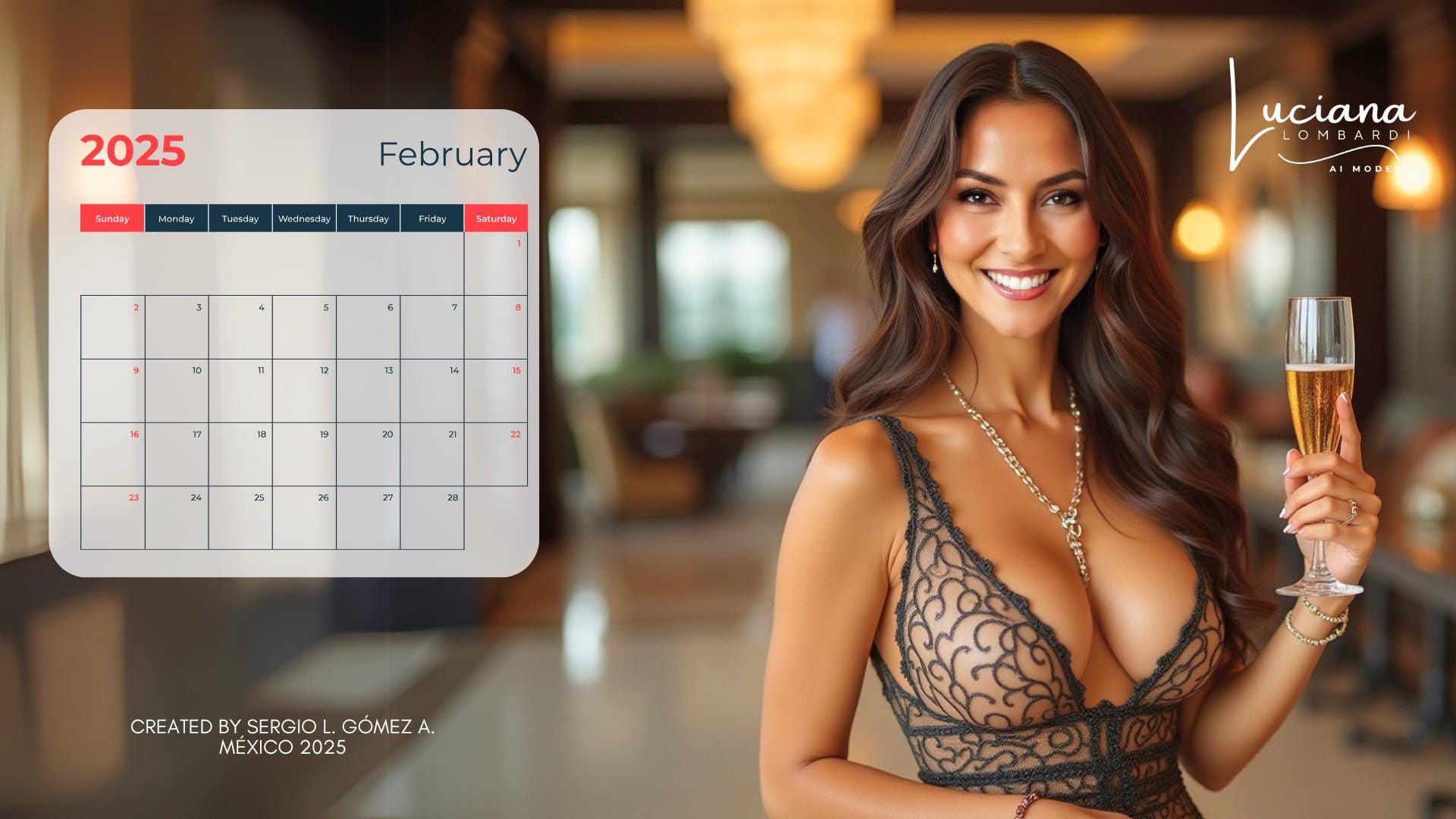 Calendario 2025 Luciana Lombardi, Fashion Ai Model - Etsy México