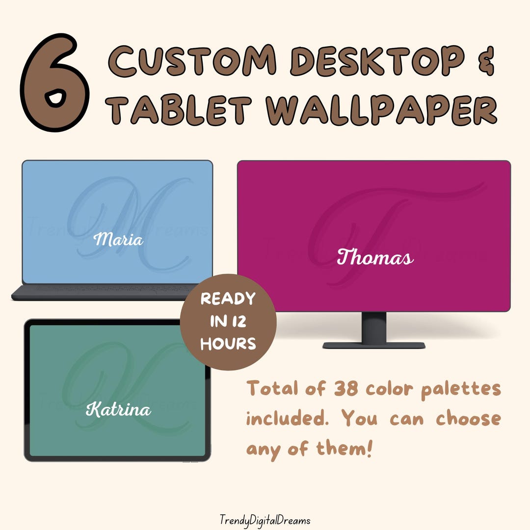 6 Custom Desktop & Tablet Wallpaper Bundle, Aesthetic Laptop and iPad ...
