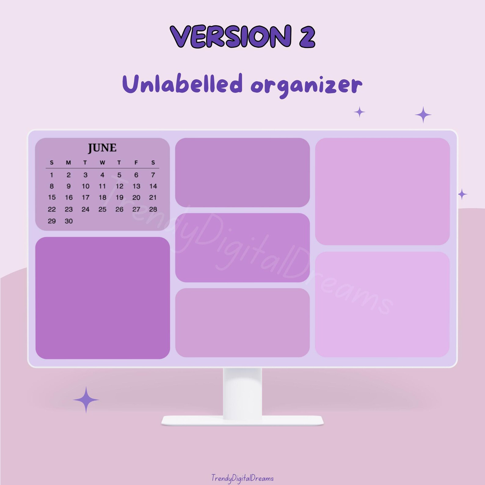 2025 Monthly Calendar ~ Purple Desktop Wallpaper Organizer With 30 ...