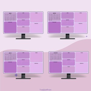 2025 Monthly Calendar ~ Purple Desktop Wallpaper Organizer With 30 ...