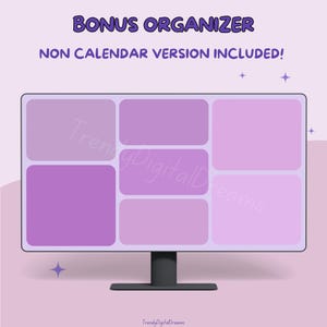 2025 Monthly Calendar ~ Purple Desktop Wallpaper Organizer With 30 ...