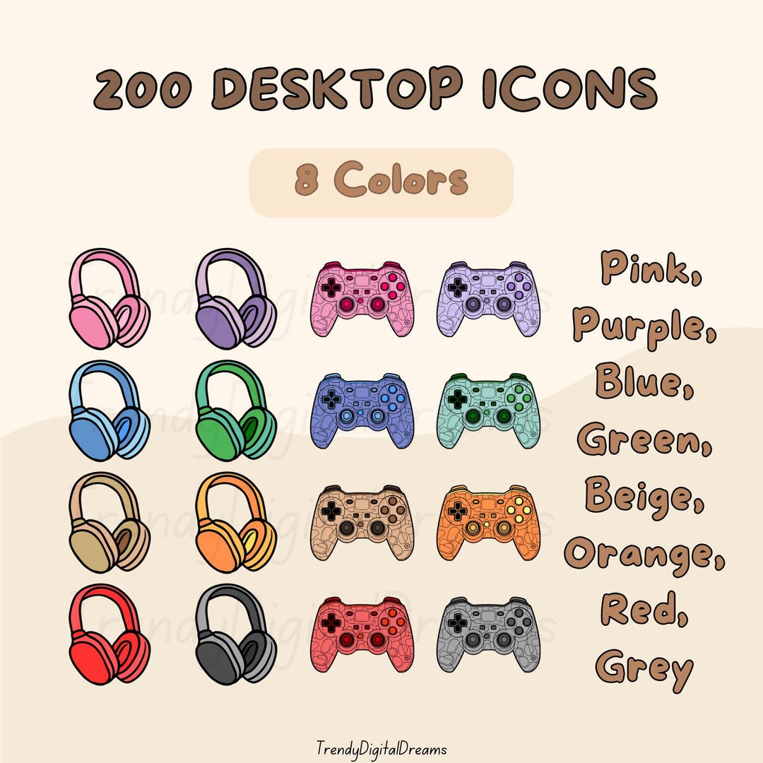 Dreamy Pastel 200 Desktop Icons, 8 Colors HD Icon for Windows and Mac ...