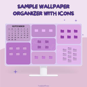 2025 Monthly Calendar ~ Purple Desktop Wallpaper Organizer With 30 ...