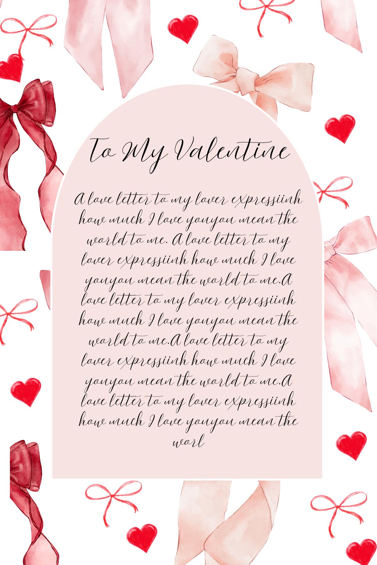 Love Letter, Valentines Love Letter, Letter to My Love, to My Valentine ...