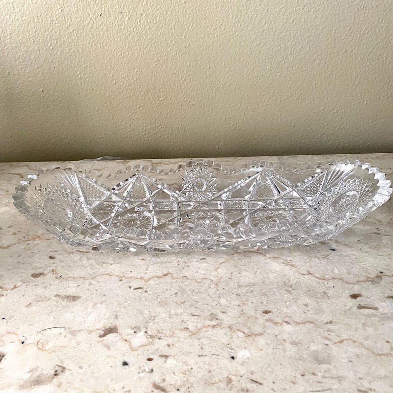 Cut Glass Tray - Etsy