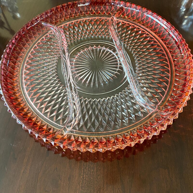 Ruby Glass Platter - Etsy