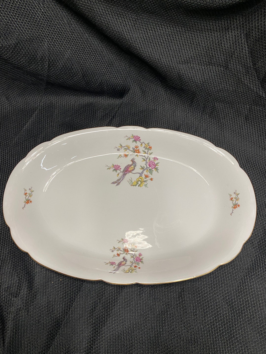 Vintage KAHLA German BIRD of Paradise FLOWER Serving Plate Platter - Etsy