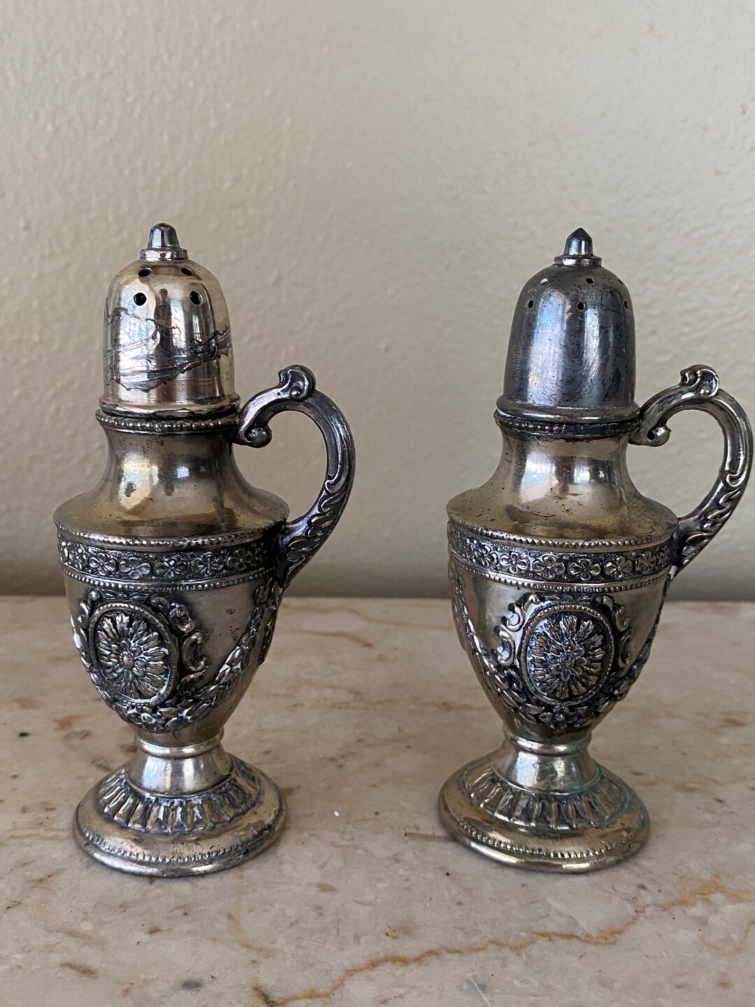 Silver Victorian Salt & Pepper Shakers - Vintage - Etsy