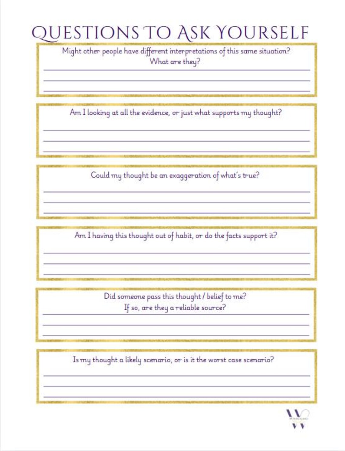 Thought Diffusion Workbook - Etsy